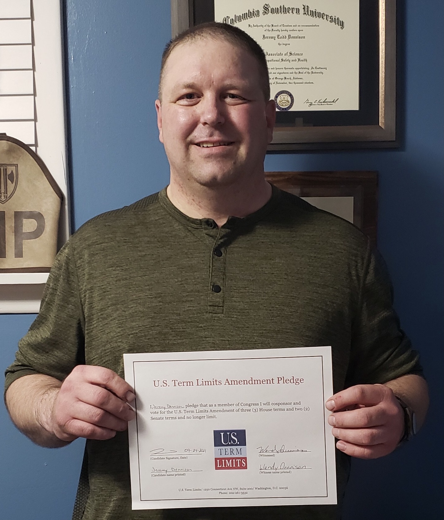 Jeremy Dennison Pledges to Support Term Limits on Congress - U.S. Term ...