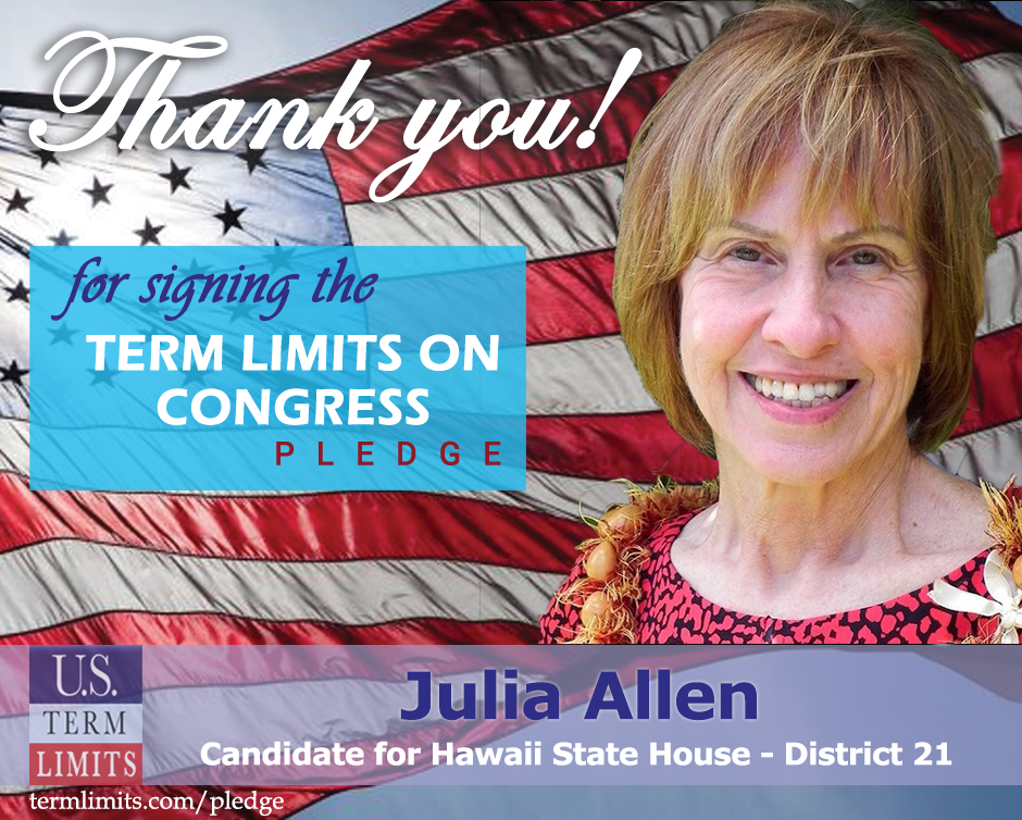 Julia Allen Pledges to Support Congressional Term Limits - U.S. Term Limits