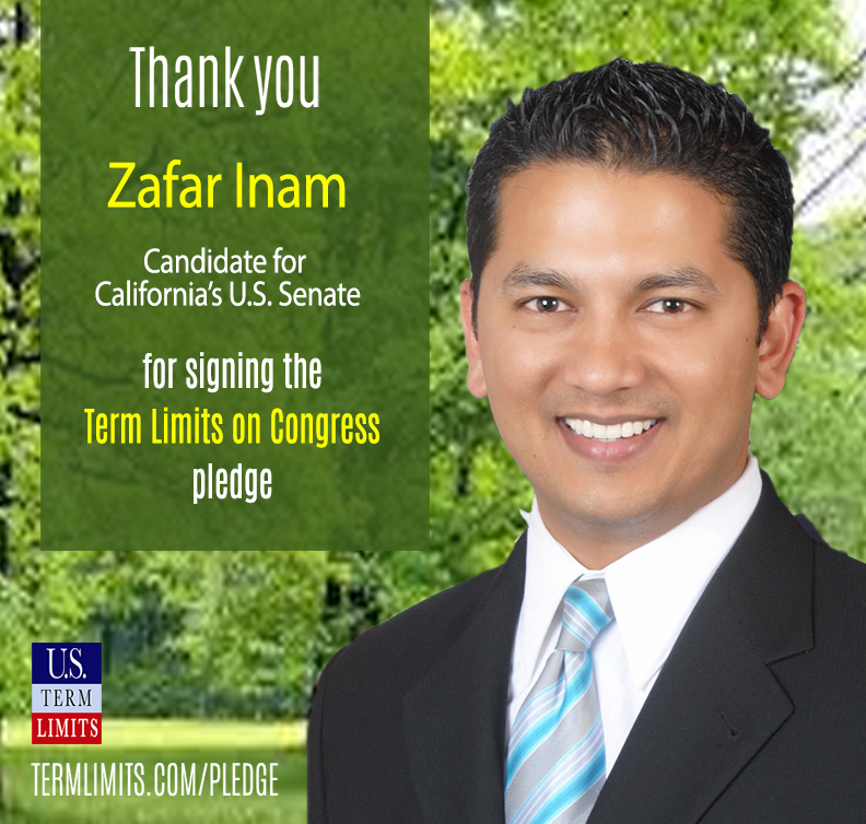 Zafar Inam Pledges to Support Term Limits on Congress - U.S. Term Limits