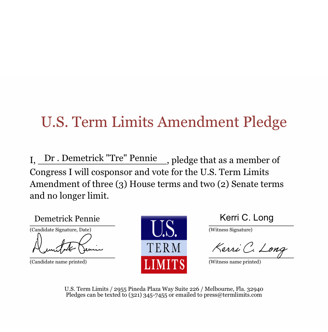 Strong Support for TX CD-03 Race for Term Limits on Congress - Term ...