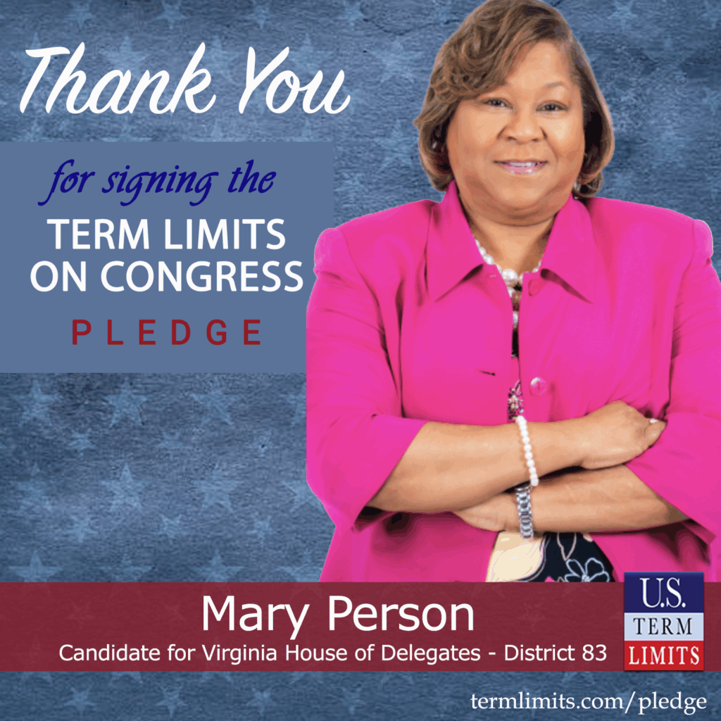 Mary Person Pledges to Support Congressional Term Limits - U.S. Term Limits